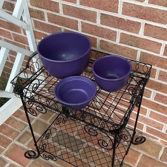 Chantal | Kitchen | Lot Of 4 Four Chantal Stoneware Mixing Bowls Purple ...